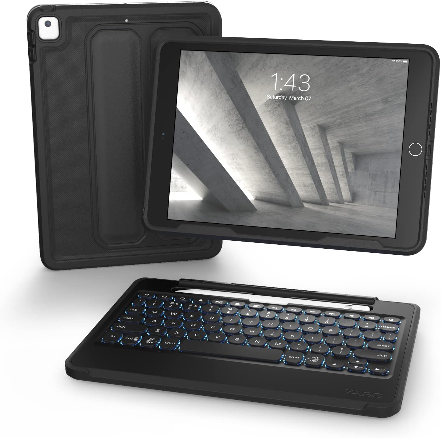 Amazon.com: ZAGG Rugged Book iPad Case with Detachable Magnetic-Hinged ...