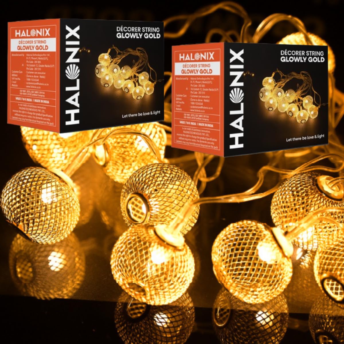Buy Halonix Decorer Glowly Gold 15 Bright Led String Light | Diwali ...