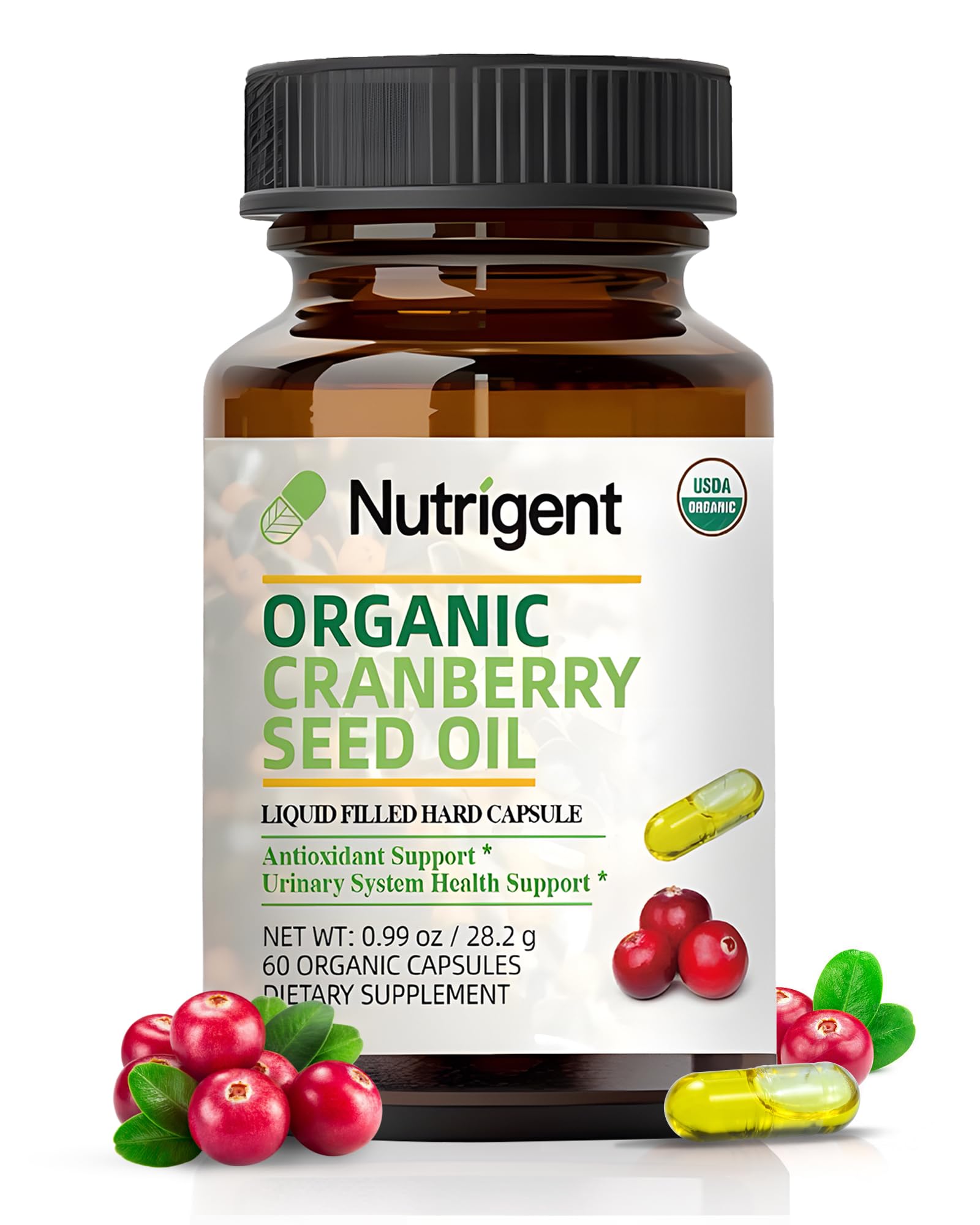 Amazon.com: Nutrigent USDA Organic 100% Pure Cranberry Seed Oil 940 mg ...