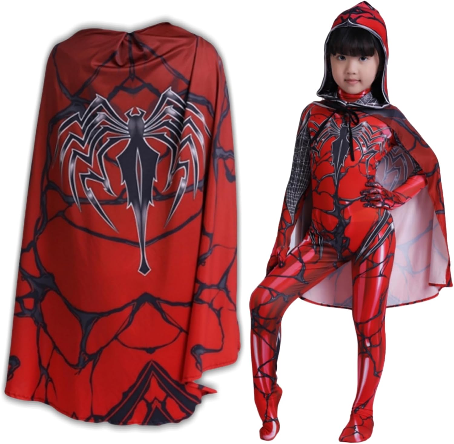 LG LOUIS GARDEN Spider Costume for Girls Halloween Cosplay 3D Style ...