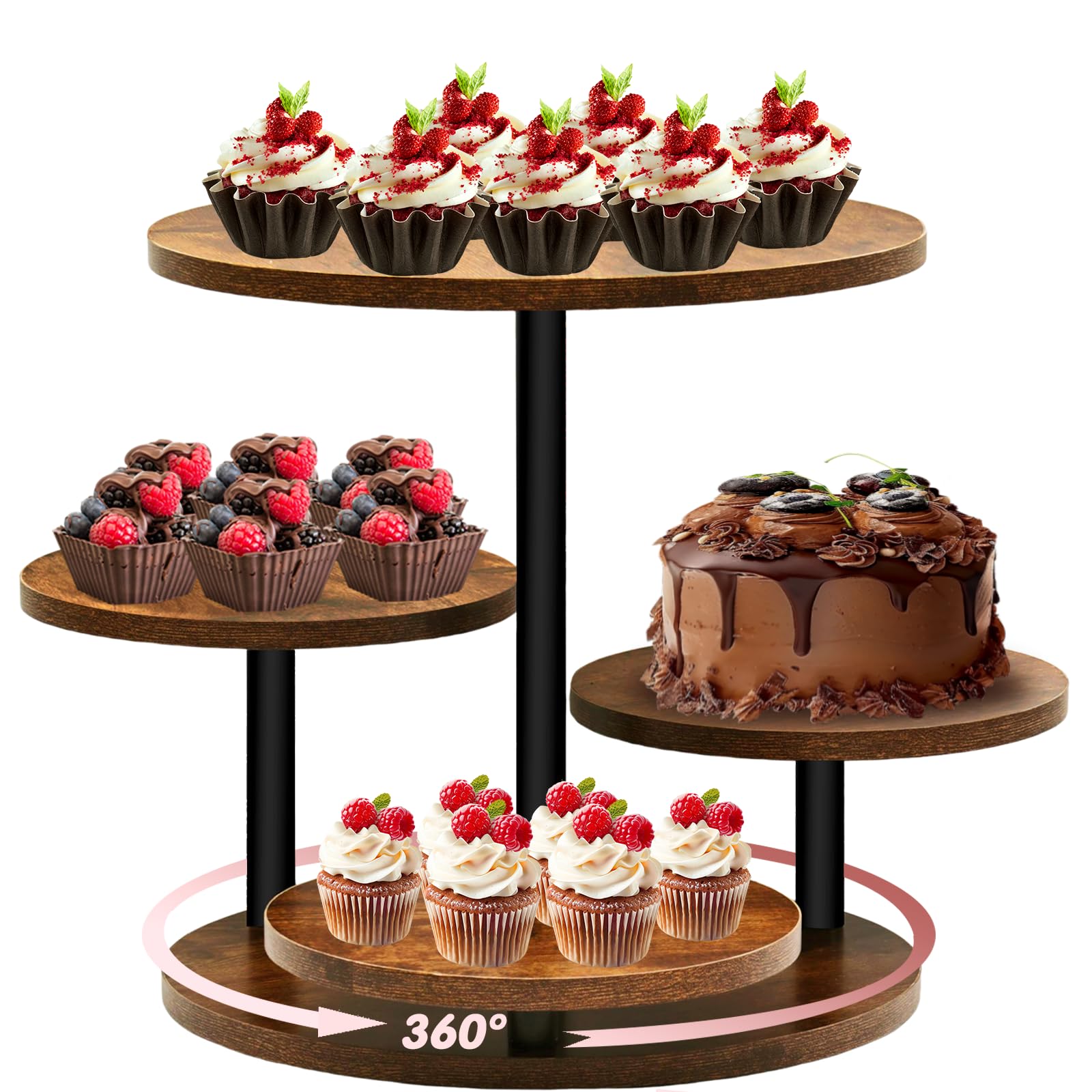 Amazon.com: NANXITU 4 Tier Cupcake Tower Stands for 50 Cupcakes,360 ...
