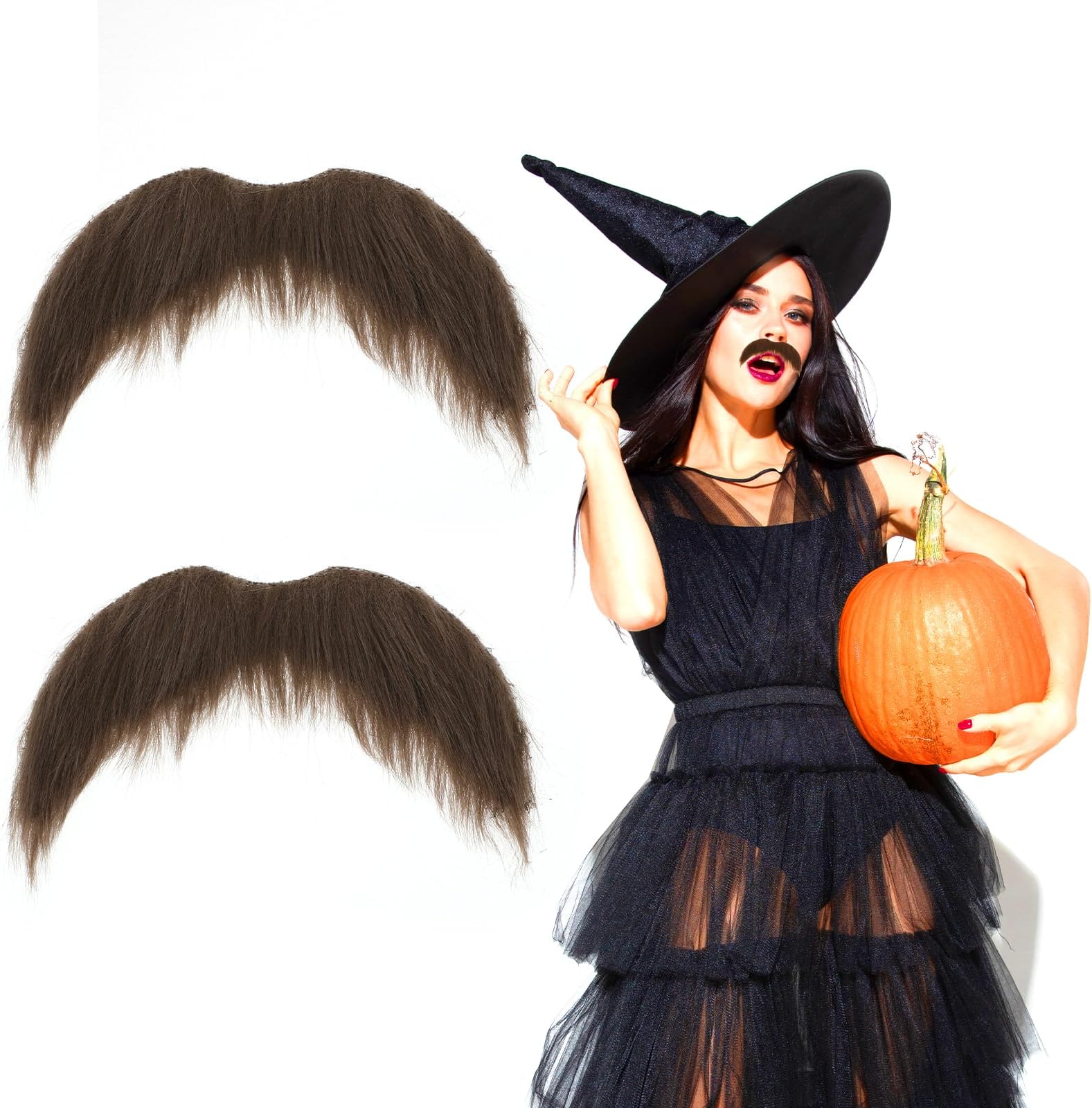 Amazon.com: Tucnoeu 2Pcs Fake Mustaches,Realistic Mustache,Fake Facial ...