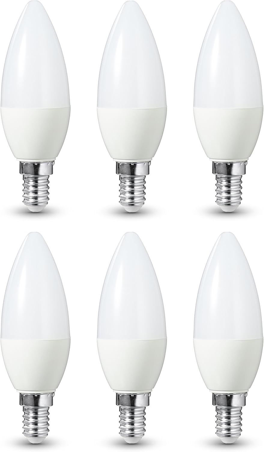 Amazon Basics LED Bulb E14, 6W to 40W, 470 lumens, Dimmable - Pack of 6 ...