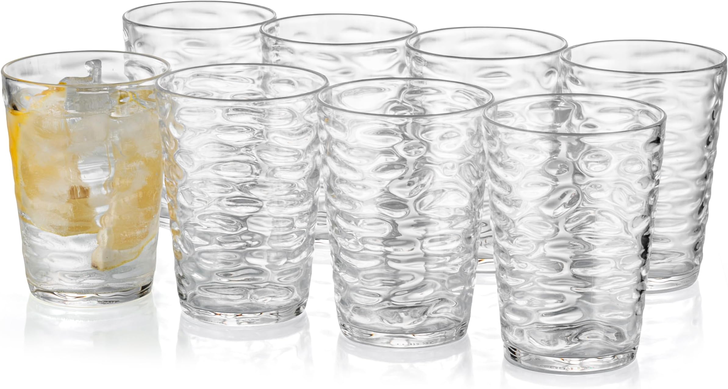 Amazon.com | Hsei 12 Pcs Clear Plastic Tumblers Unbreakable Ribbed ...