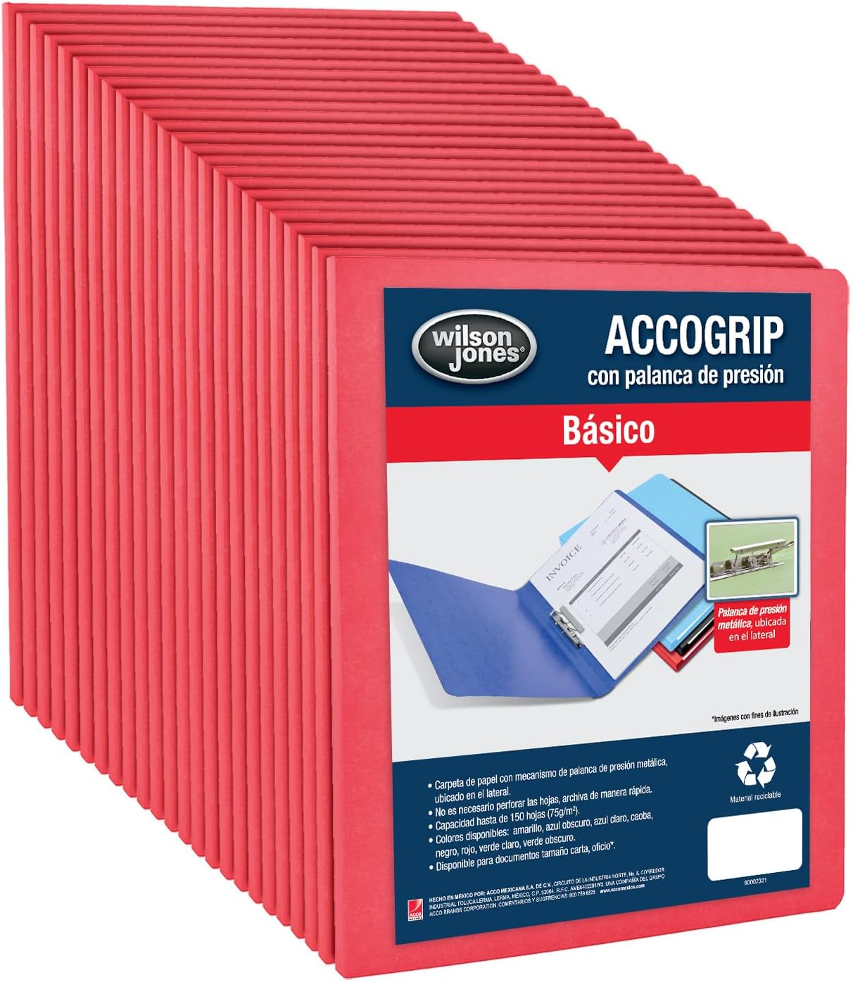 Wilson Jones P4565 Accopress Carpeta/Folder con Broche, Oficio, 300 ...