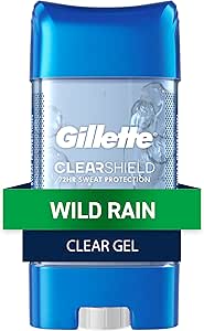 Gillette Gillette Clear Gel Transparent Fast Dying Antiperspirant Deodorant, Wild Rain, 3.8 Oz ...