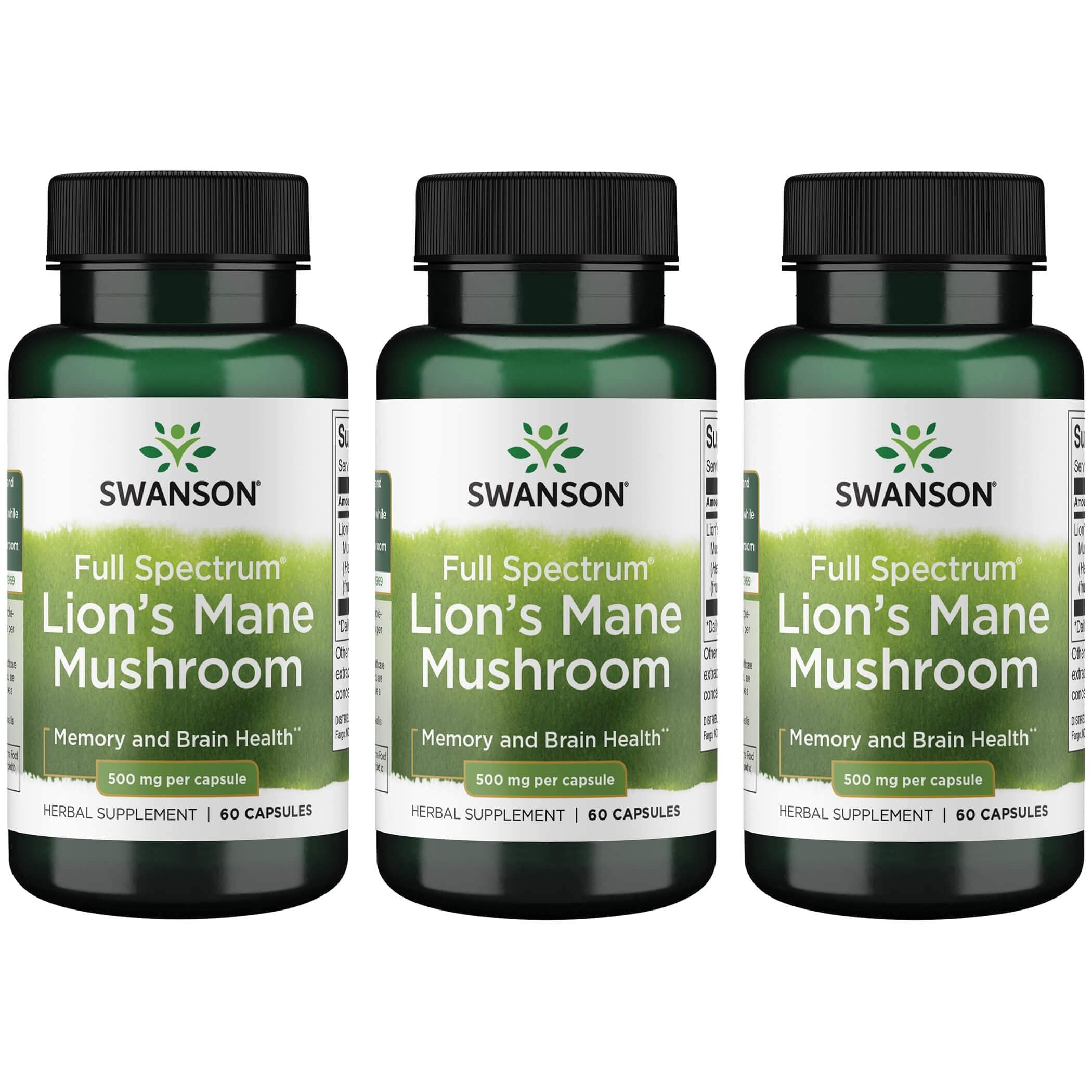 Snapklik.com : Swanson Lions Mane Mushroom Capsules - 500 Mg Each, 60 ...