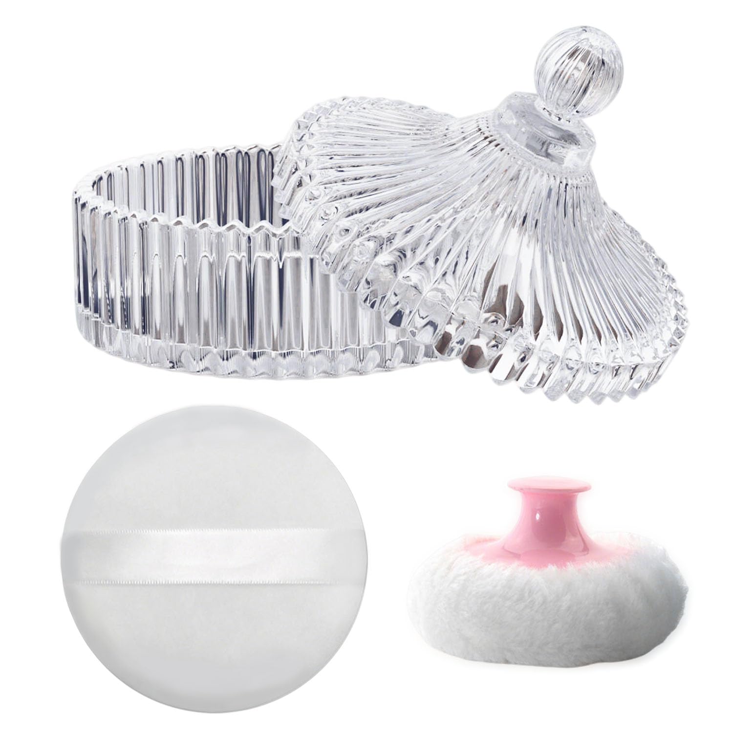 Amazon.com: Taluokong Large Body Powder Puff and Container Set - Velour ...