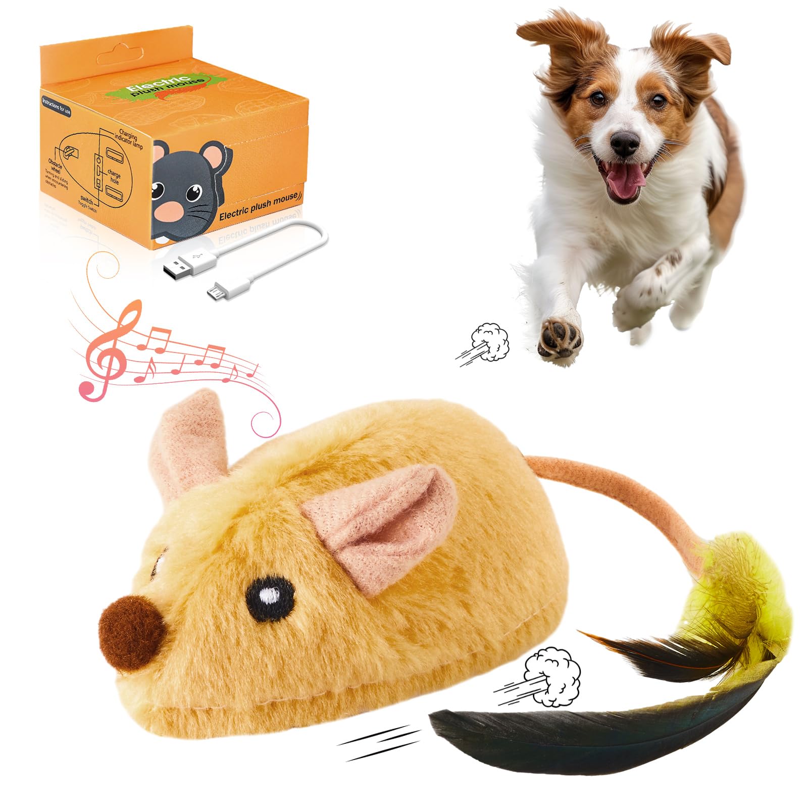 Pet Supplies : Teddy Run Interactive Dog Toys - with LED Lights, Moving ...