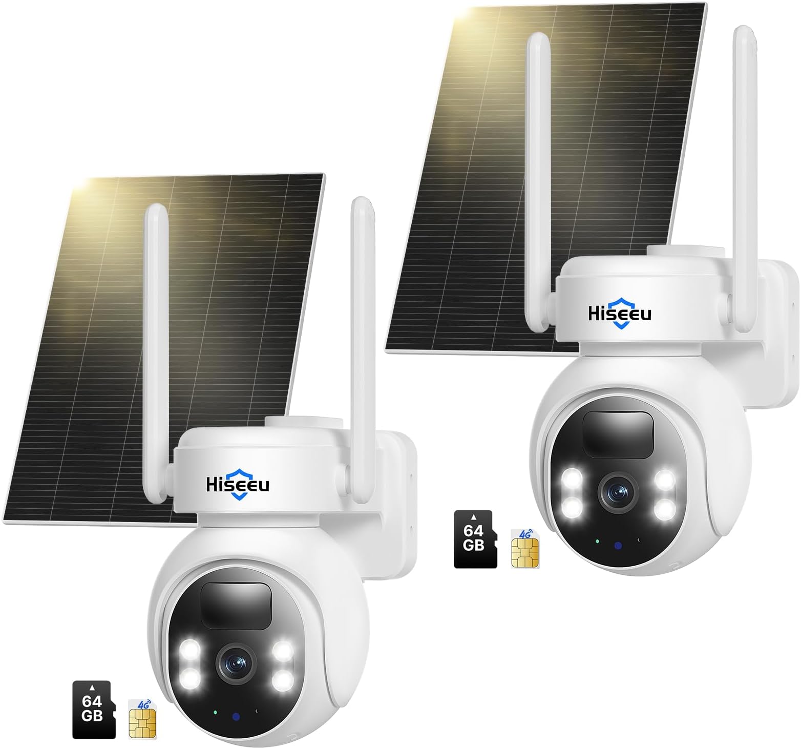 Amazon.com : Hiseeu Solar Camera Security Outdoor, 4 Pack 100% Wireless ...