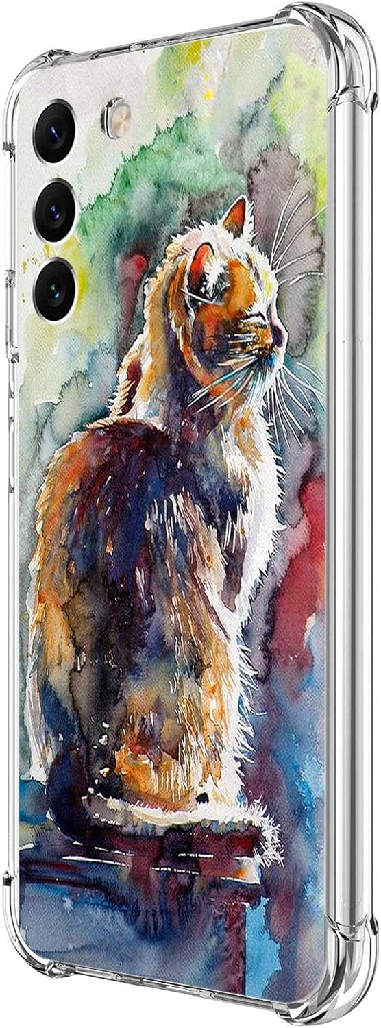 Amazon.com: Beaucov Galaxy S23 Case, Cute Cat Painting Drop Protection ...