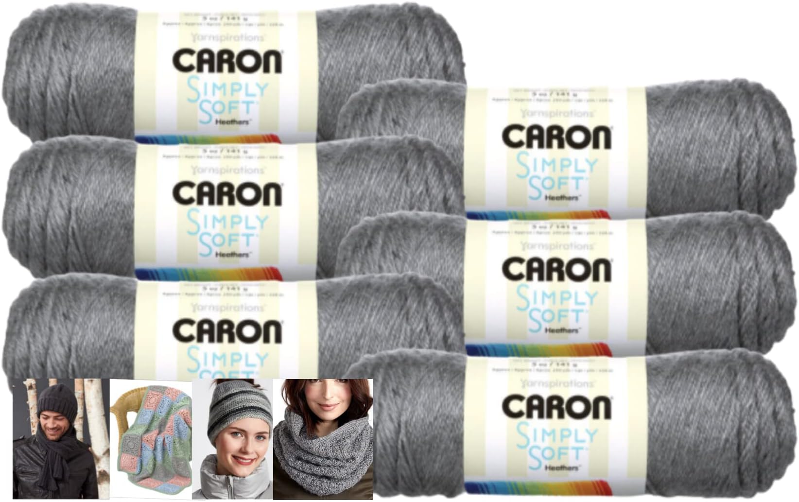 Amazon.com: Bulk Buy: Caron Simply Soft (2-Pack) (Heather Grey)