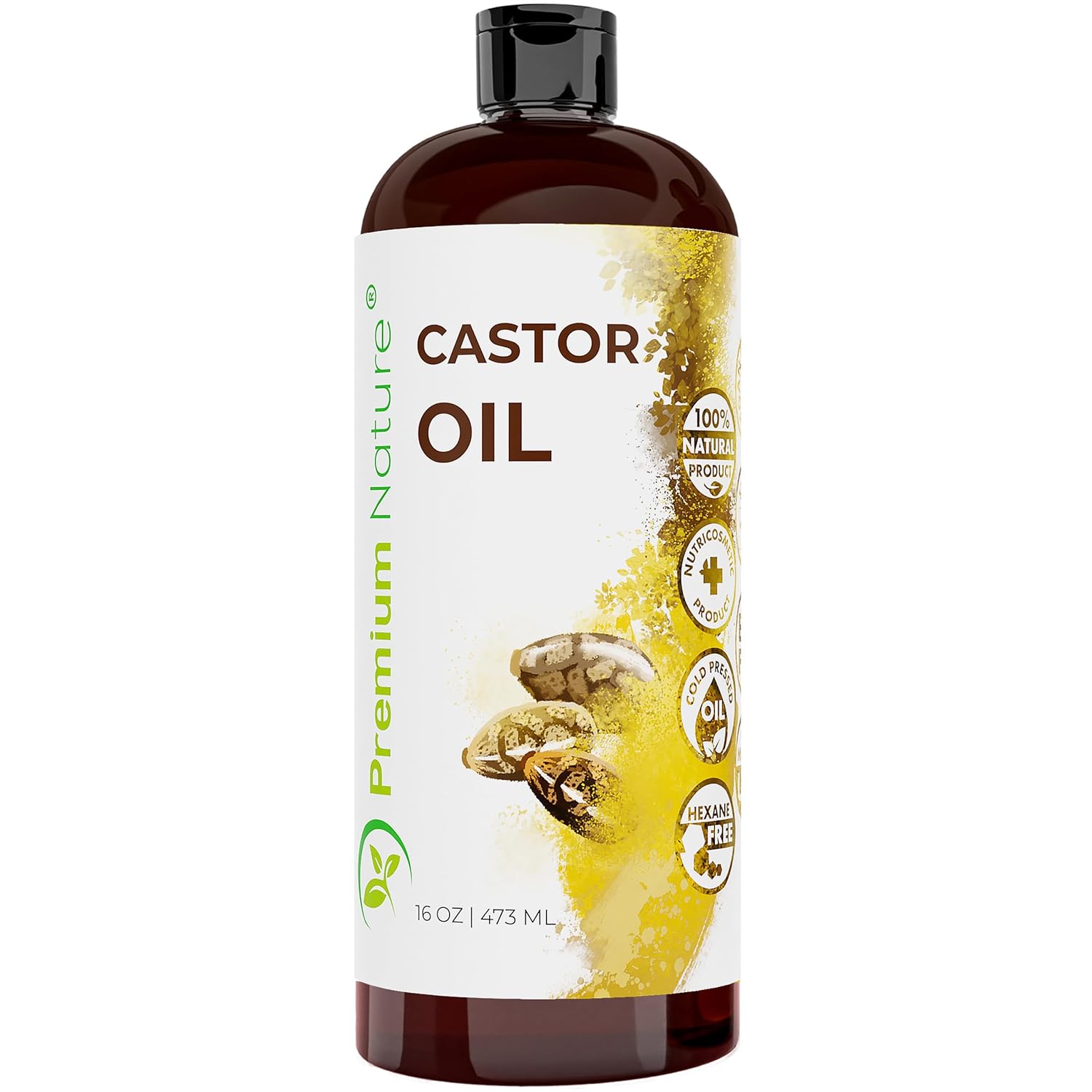 Amazon.com: Castor Oil Pure Carrier Oil - Cold Pressed Castor Oil for ...