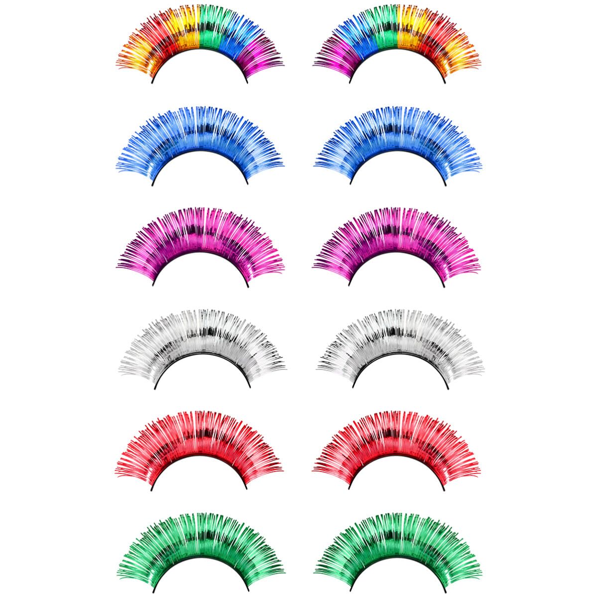 Amazon.com: Rainbow Eyelashes 6 Pairs Colorful Tinsel Glitter Lashes ...