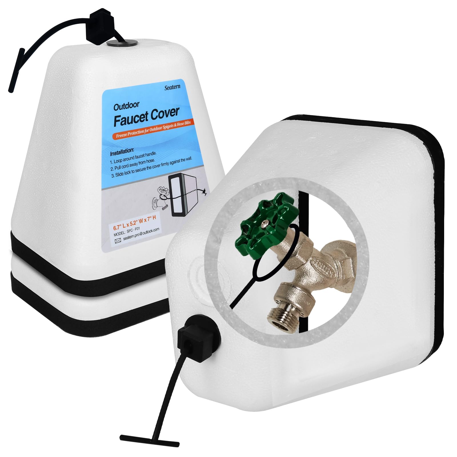 Amazon.com: Seatern Outdoor Foam Faucet Covers for Winter, Large Size 6 ...