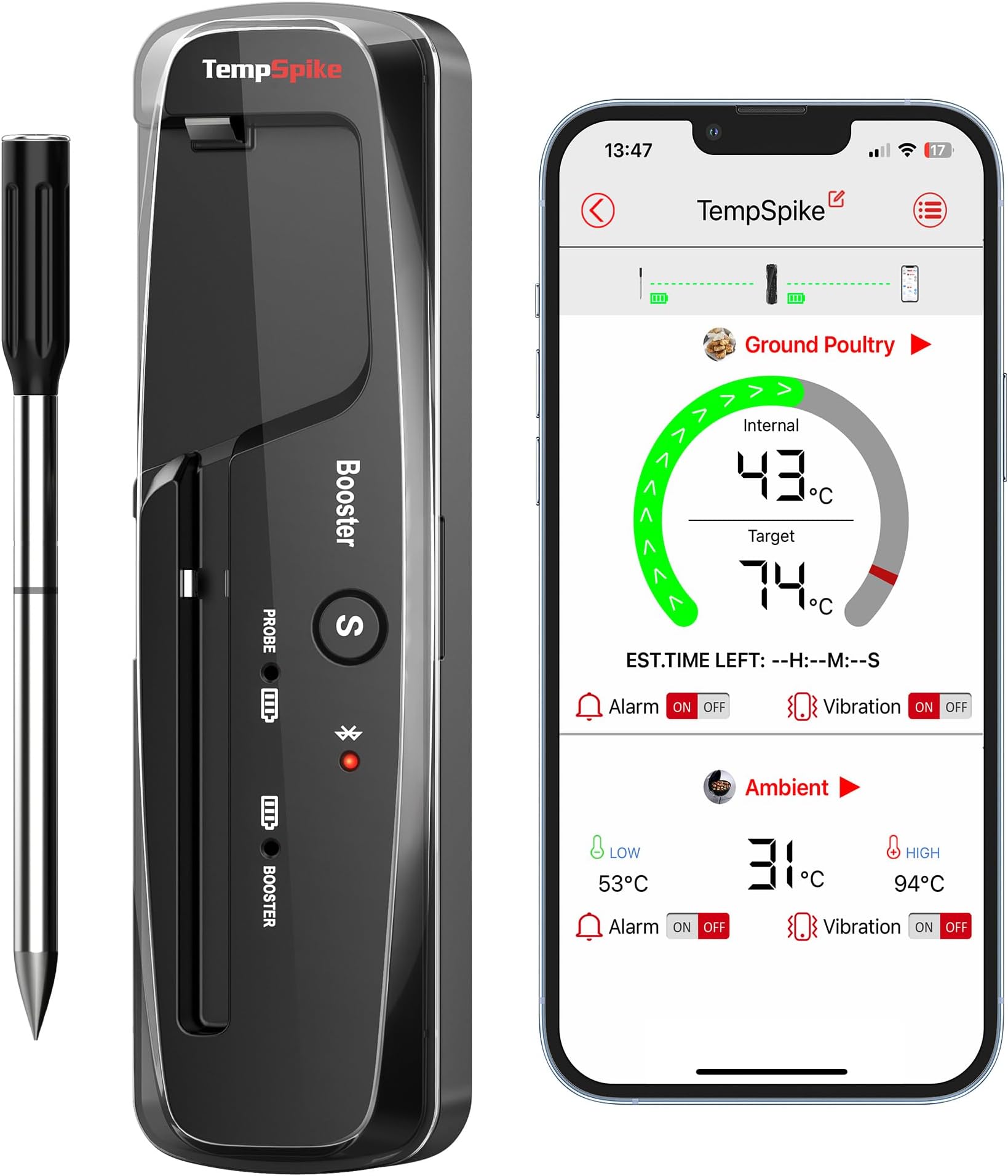 ThermoPro TempSpike Premium Truly Wireless Meat Thermometer up to 500FT ...