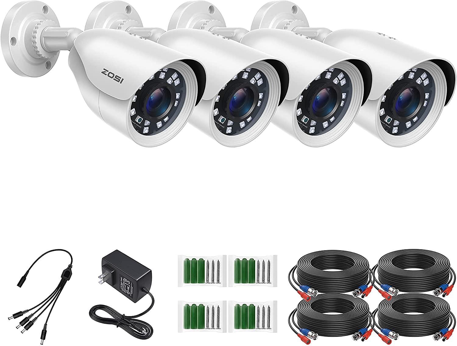 Snapklik.com : ZOSI 4 Pack 1080P HD-TVI Surveillance Camera System