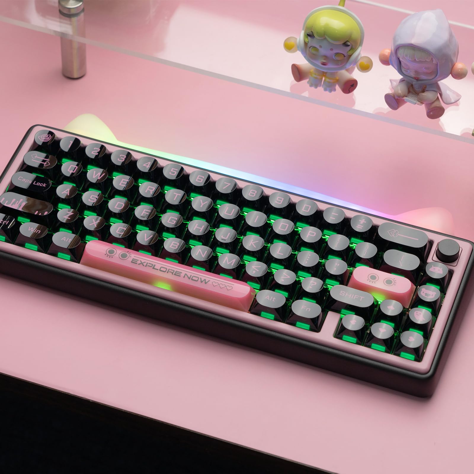 Amazon.com: Paw 65% Layout Mechanical Keyboard, 2.4GHz/Bluetooth/Type-C ...