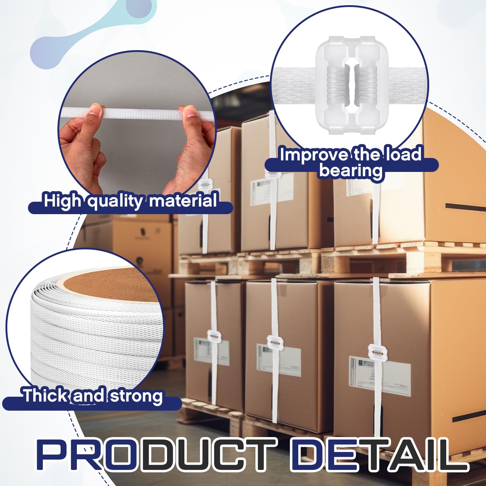 Snapklik.com : Lasnten 304 Pcs Box Banding Strapping Kit 1000 Ft X 0.47 ...