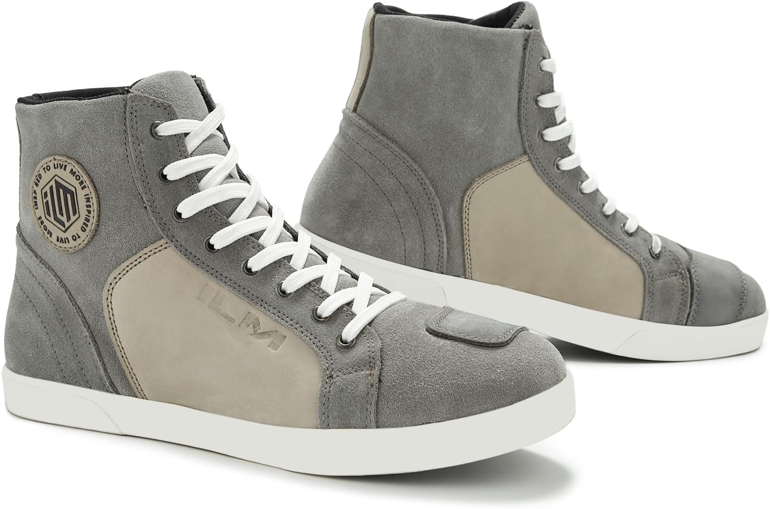 Amazon.com: BORLENI Leather Motorcycle Shoes for Men- Reinforced Street ...