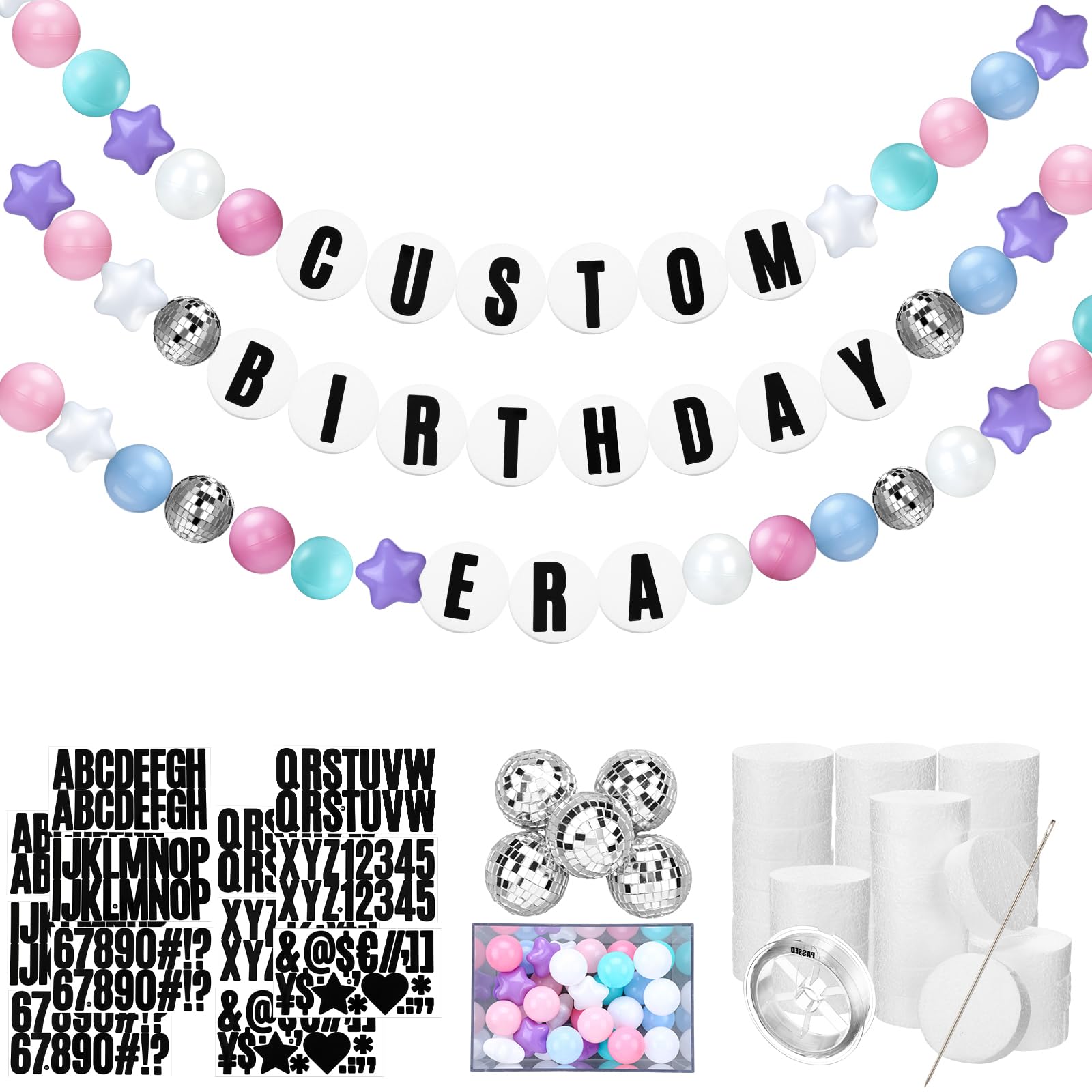 Amazon.com: Simgoing 68 Pcs Giant Friendship Bracelet Garland Kit, DIY ...