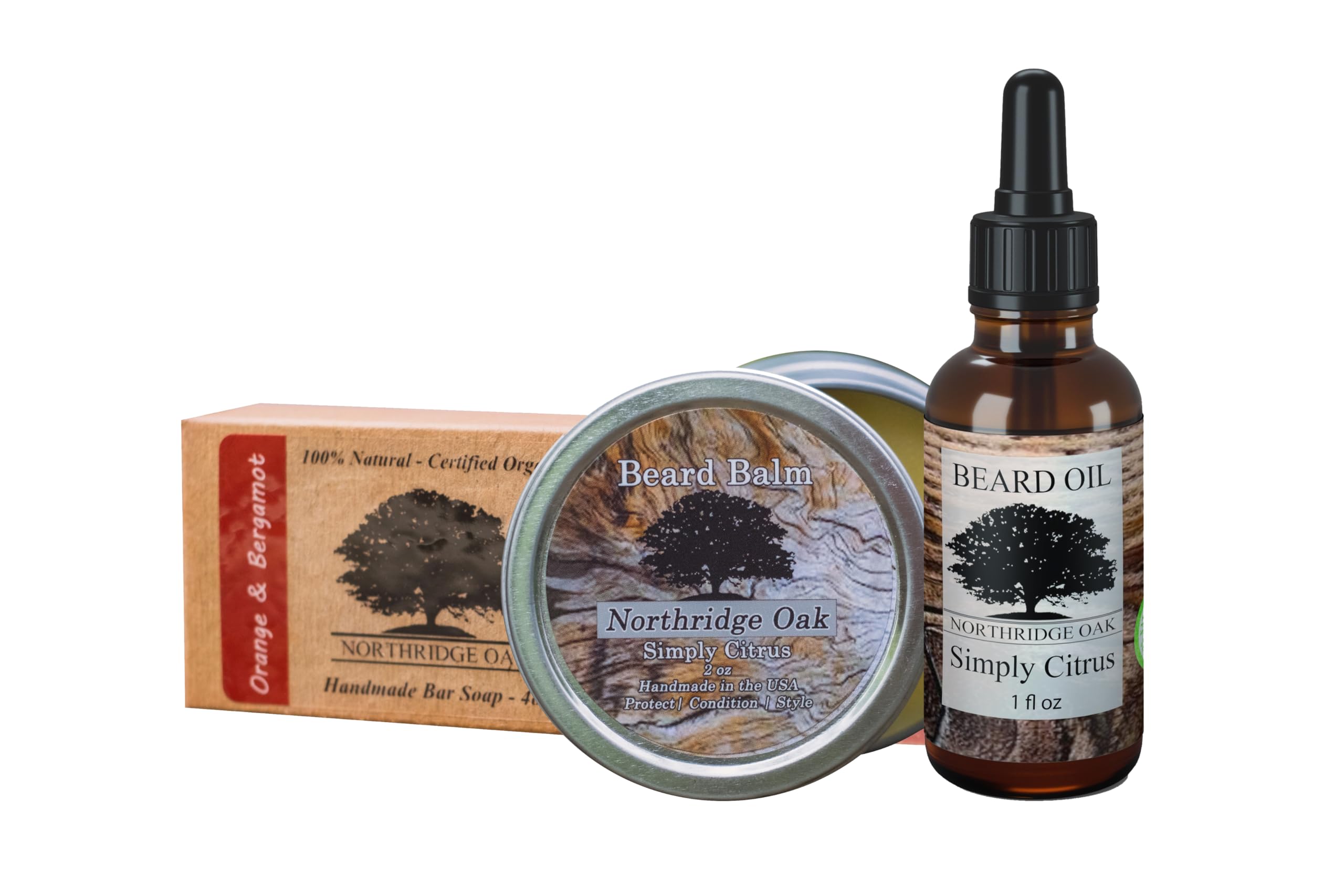 Amazon.com : Northridge Oak Beard Oil and Balm Set w/Organic Beard Soap ...