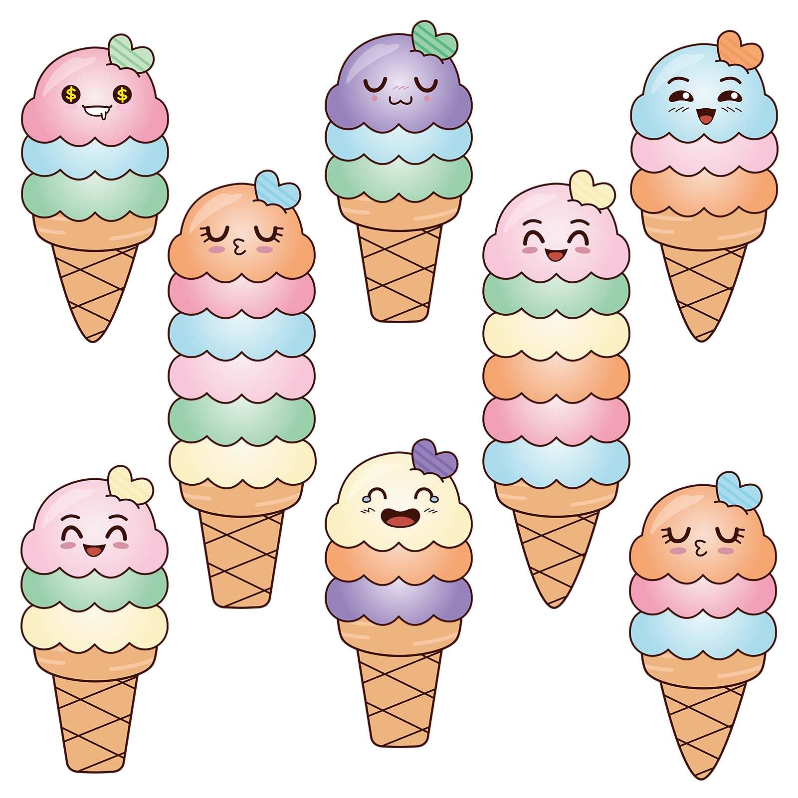 Amazon.com: Whaline 47Pcs Ice Cream Bulletin Board Decor Summer Cute ...
