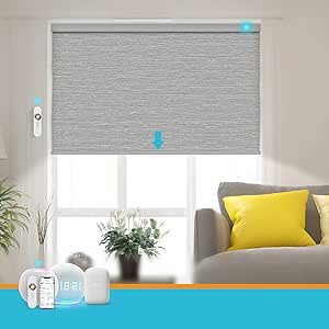 Amazon.com: Blindify Motorized Blinds with Remote, 100% Blackout Smart Blind Roller Shades ...