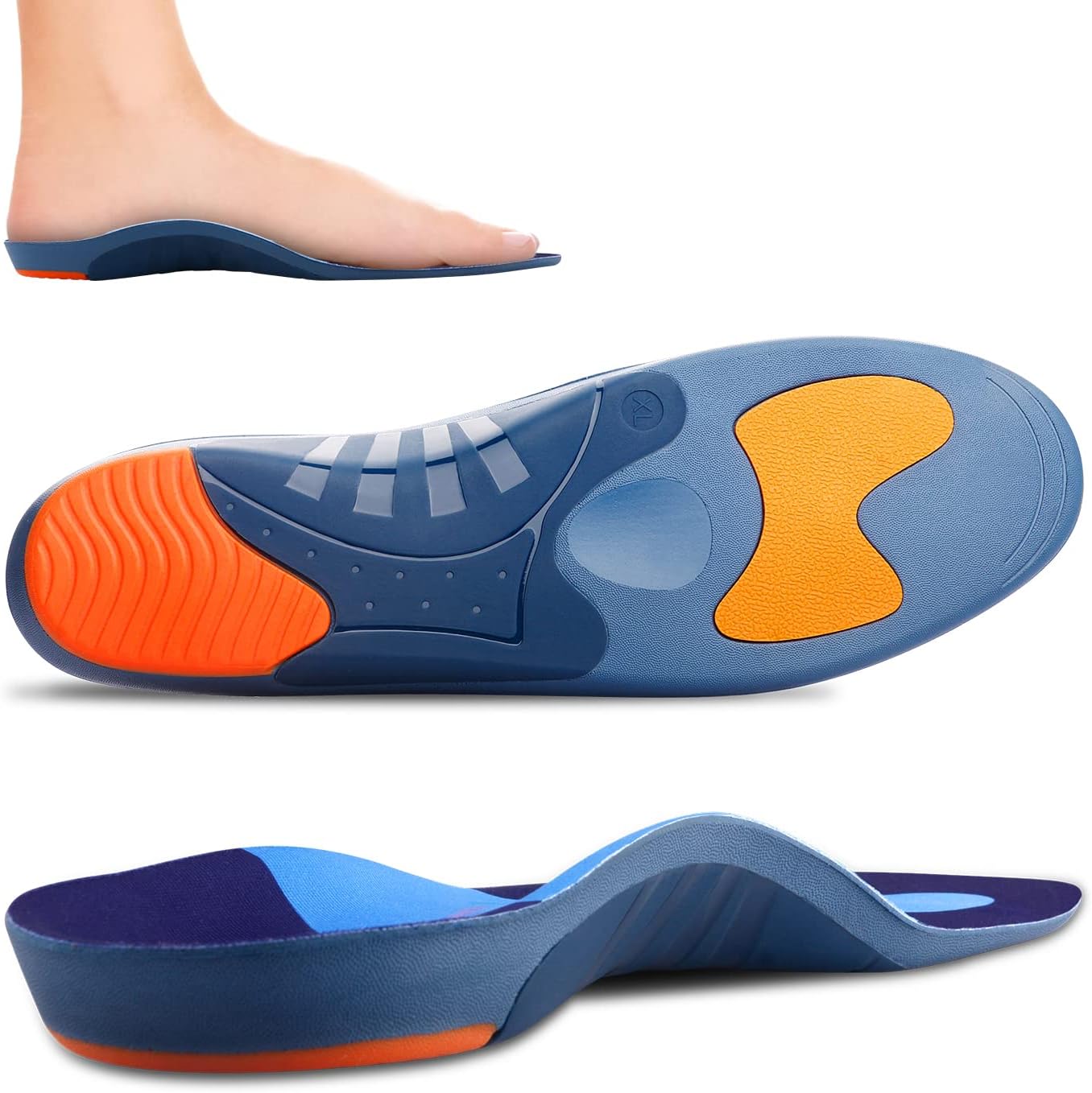Amazon.com: RooRuns Heavy Duty Arch Support Plantar Fasciitis Insoles ...