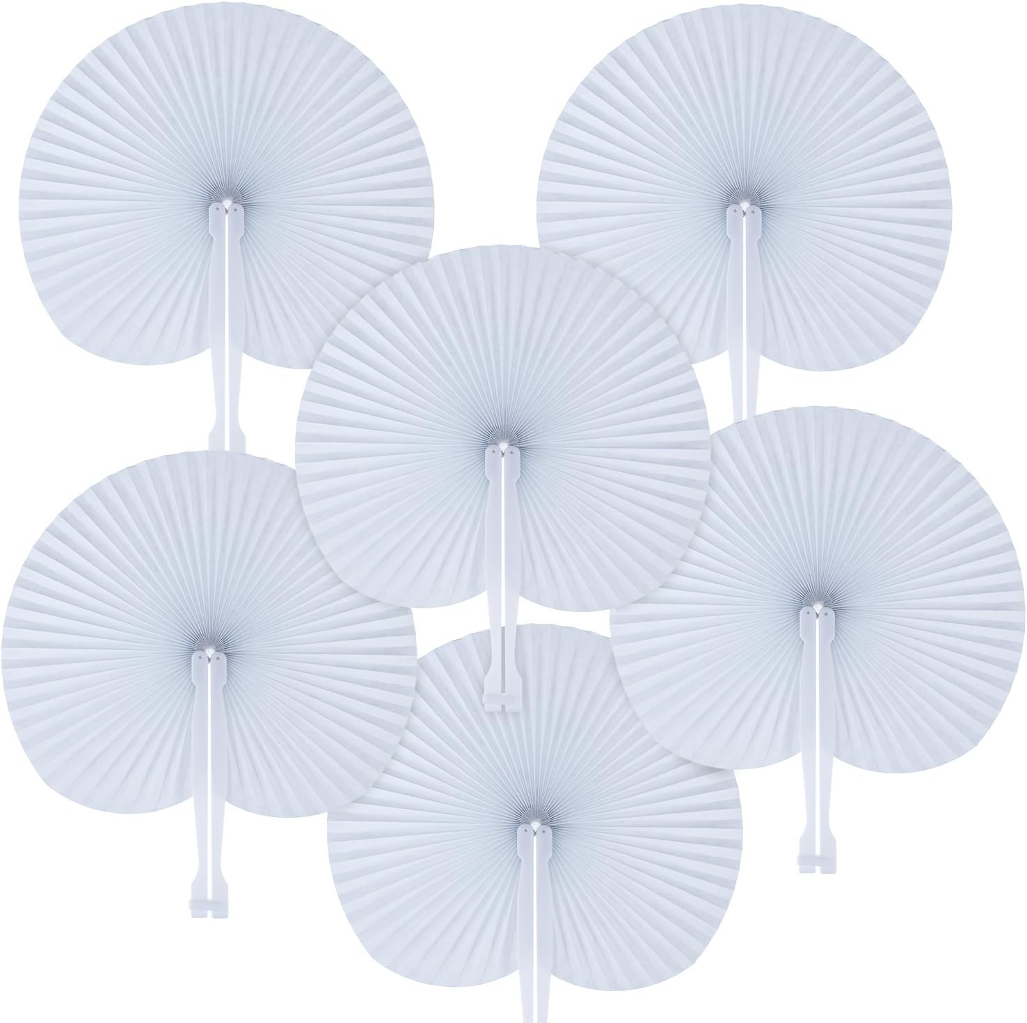 Amazon.com: Pangda 24 Pack Folding Fans Round Paper Fans Assortment ...