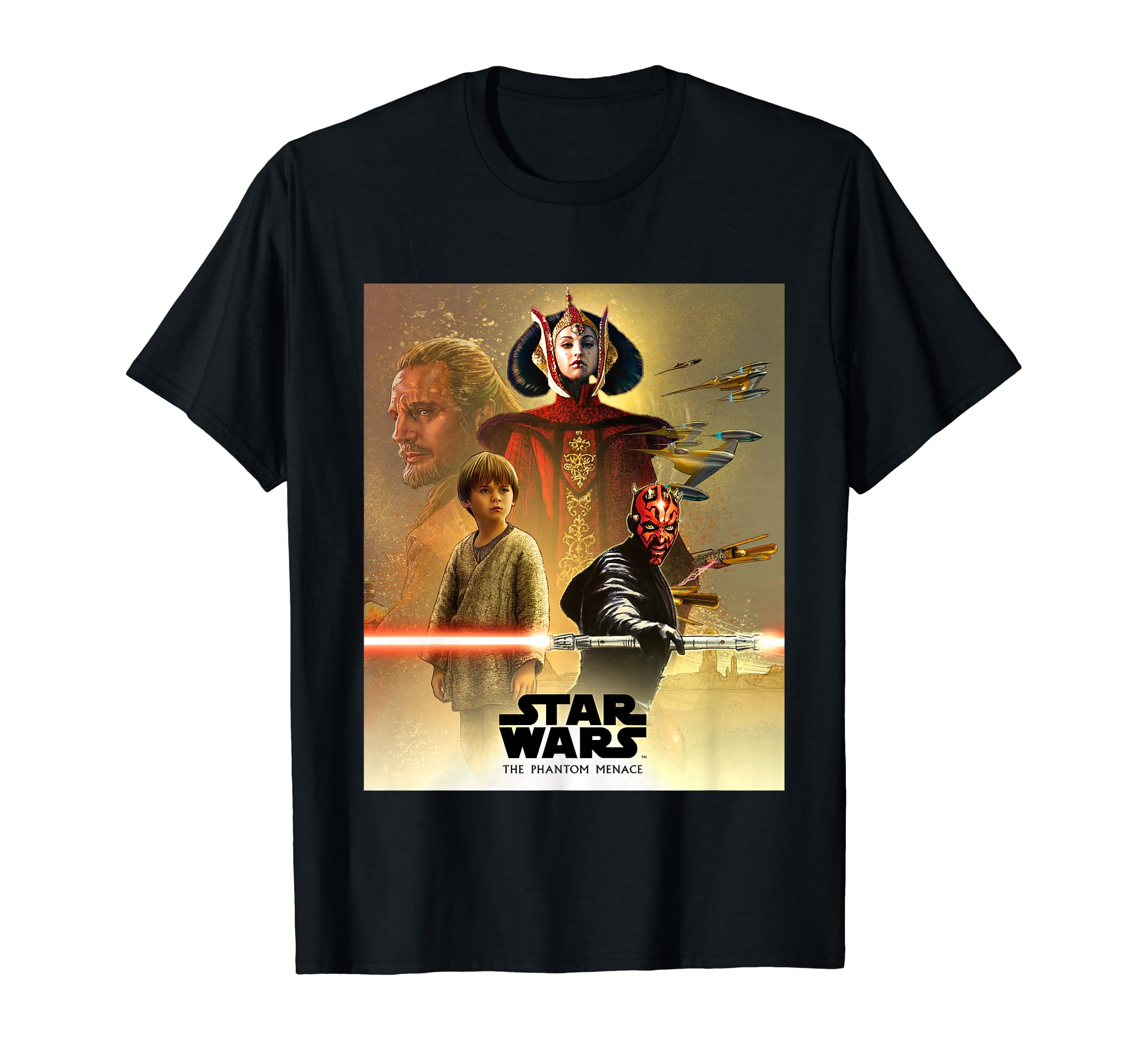 Amazon.com: Star Wars Celebration Mural The Phantom Menace Logo T-Shirt ...