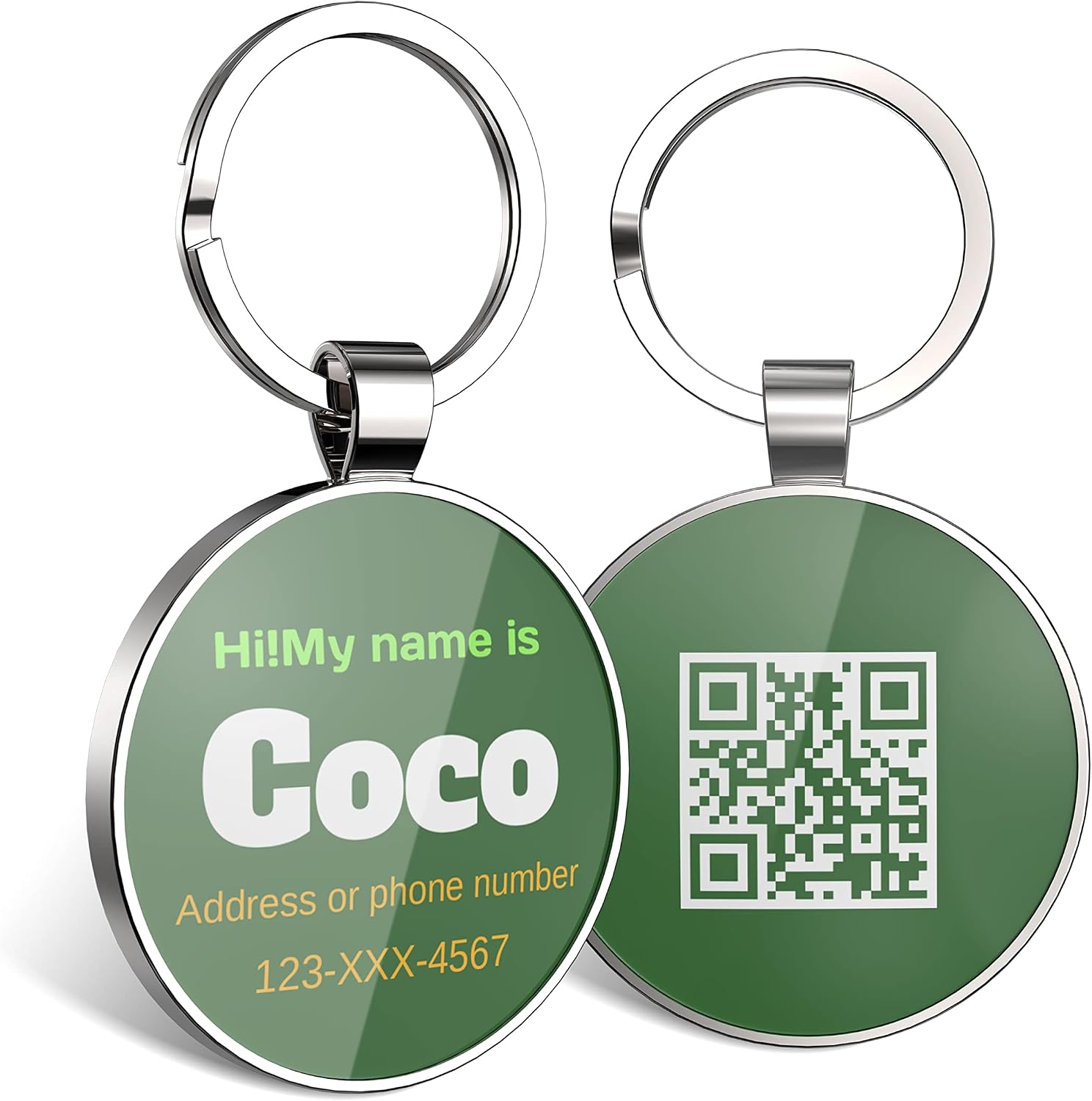 KEKID QR Code Dog Tag, Personalized ID Tags for Pets, Custom Dog Name ...