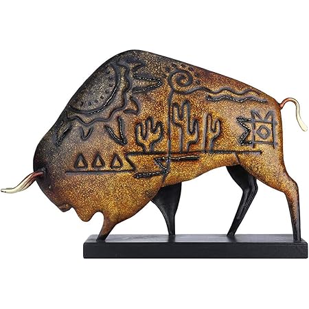 Amazon.com: Tooarts Metal American Bison with Square Base Sculpture ...