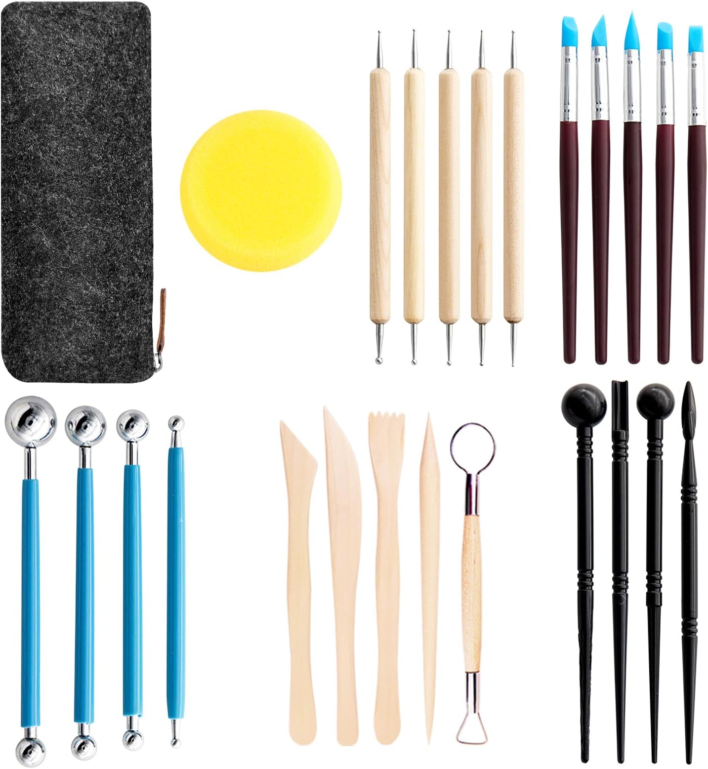 mreechan Modellierwerkzeug,30 Stück Carving Tools Clay Keramik ...