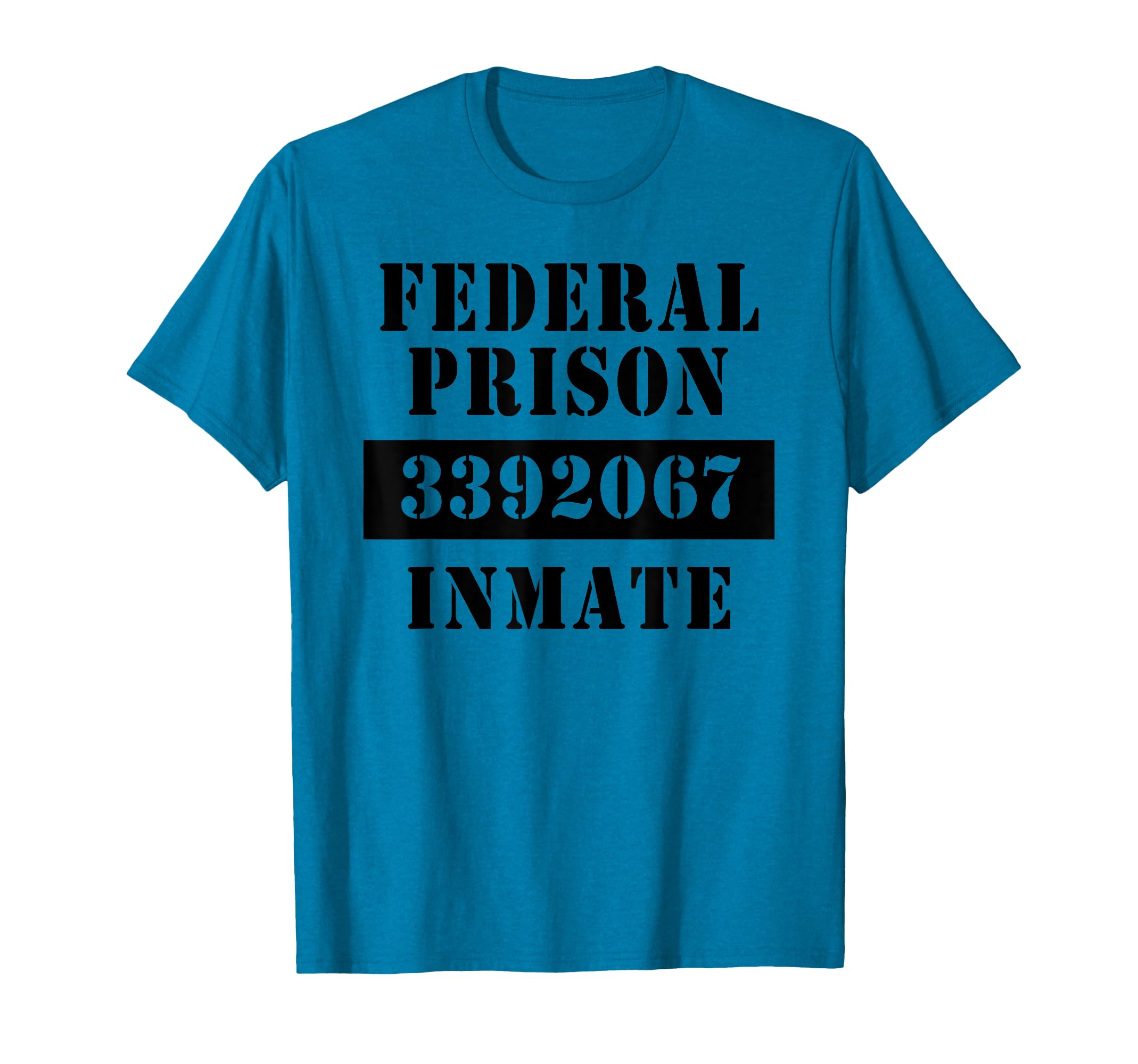 Amazon.com: FEDERAL PRISON Tshirt INMATE Halloween Costume T-Shirt ...