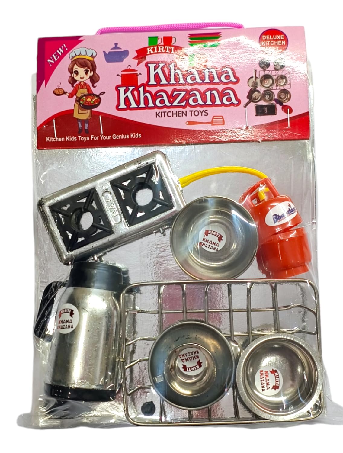 Buy SHAKTISM Steel Kitchen Set Toys for Kids, Role Playing Kitchen Set ...
