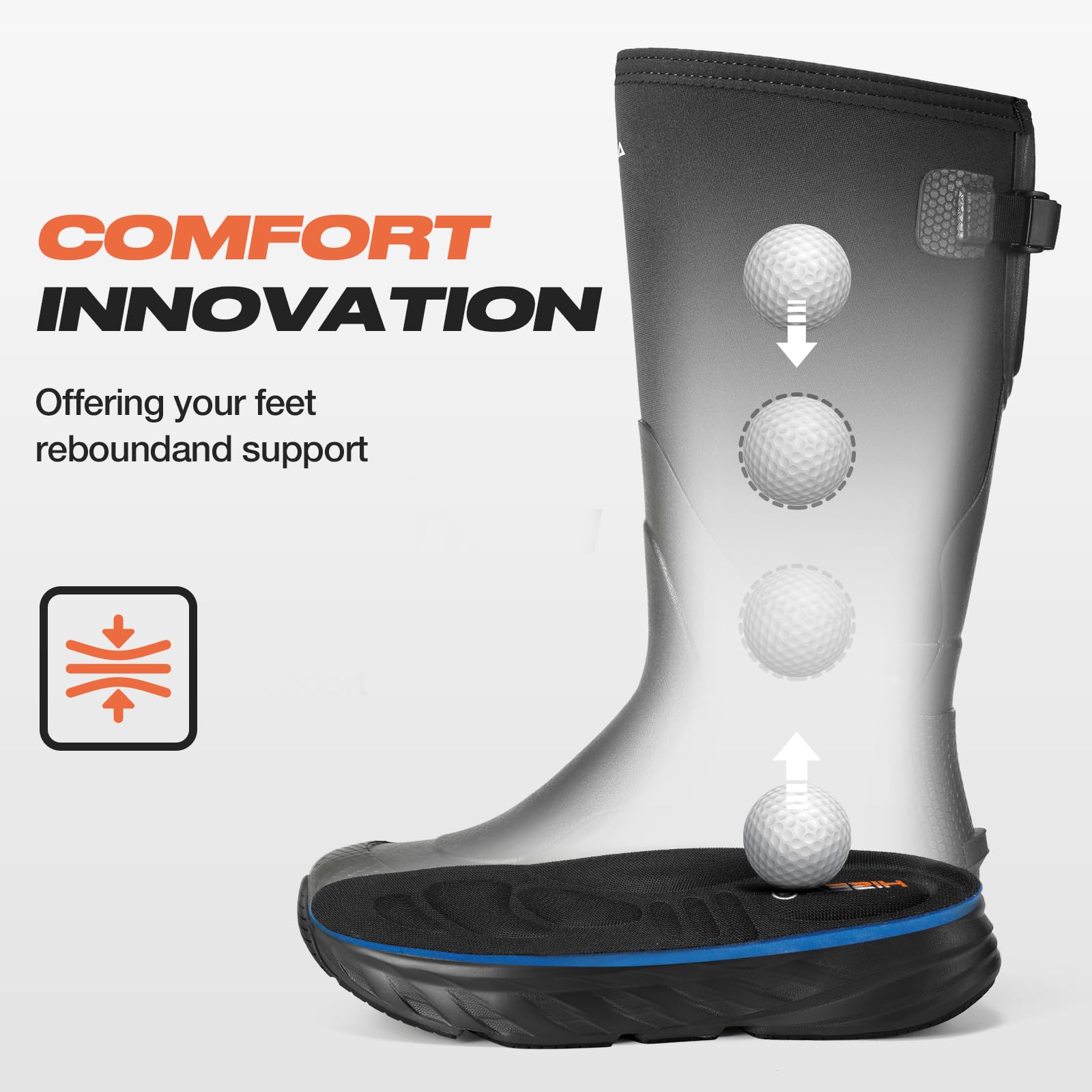 Snapklik.com : HISEA Super Lightweight Mens Neoprene Rain Boots ...
