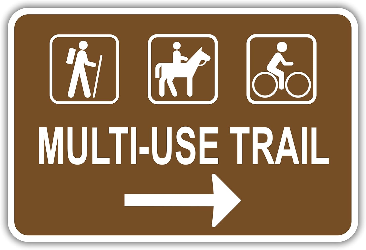 Amazon.com: Multi-Use Trail Aluminum Sign - Metal Sign, Trail Sign ...