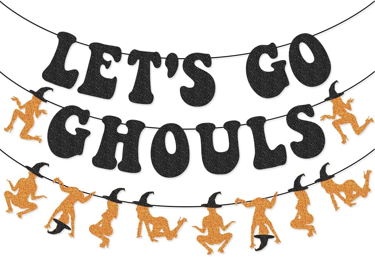 Amazon.com: Let's Go Ghouls Banner Garland for Halloween Bachelorette ...