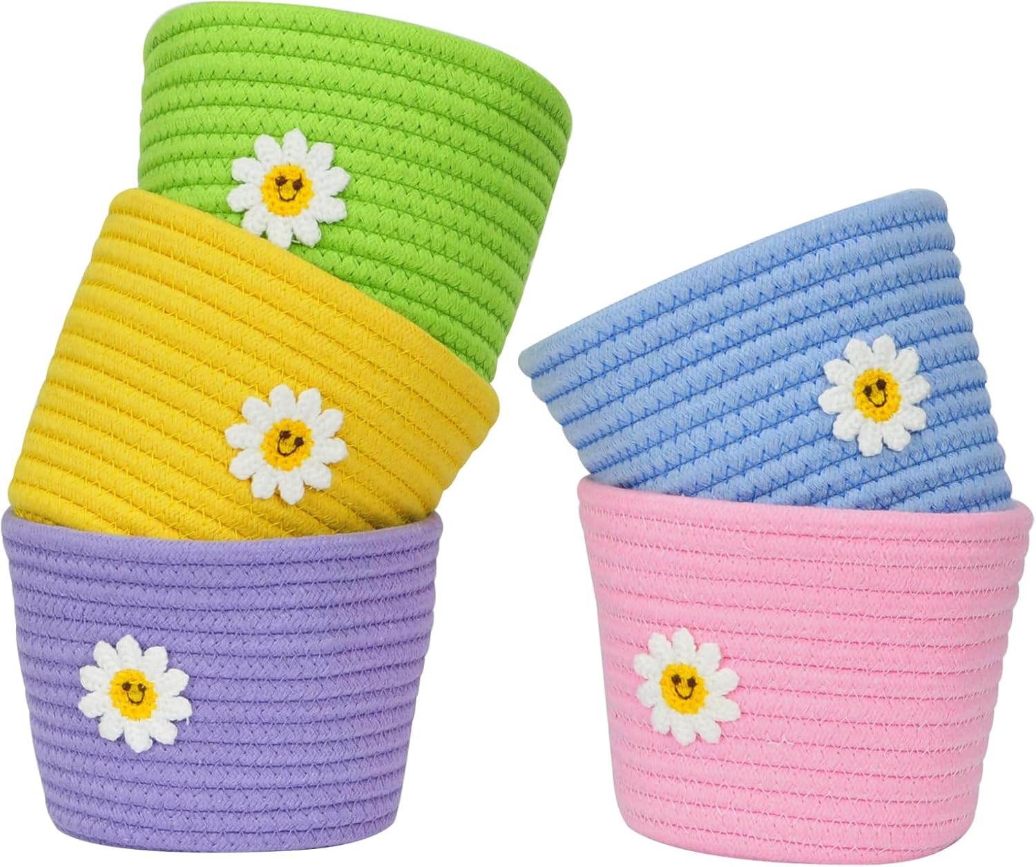 Amazon.com : LAZYWON Small Storage Basket for Organizing, Cute Cotton ...