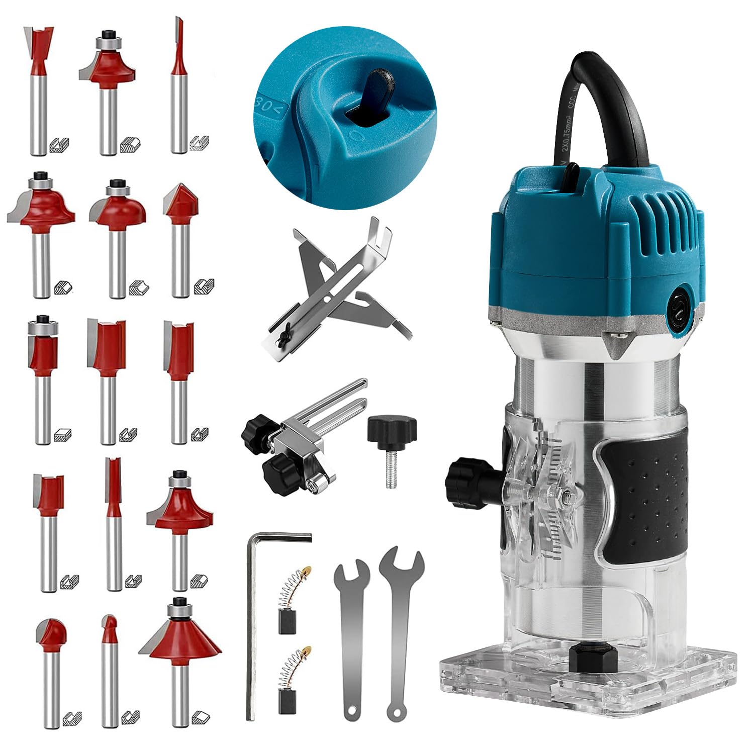 Router Madera, 800W Herramienta compacta para trabajar la madera ...