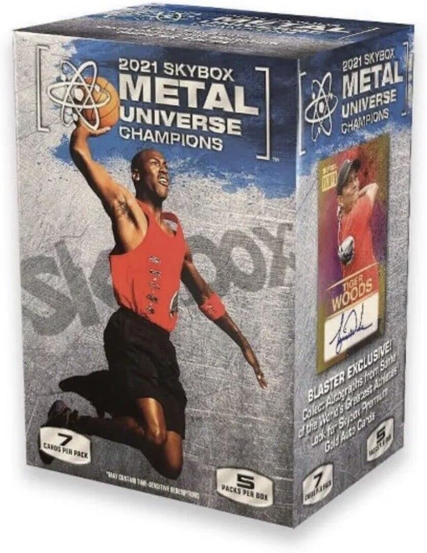 Amazon.com: 2021 Skybox Metal Universe Champions Blaster Box ...