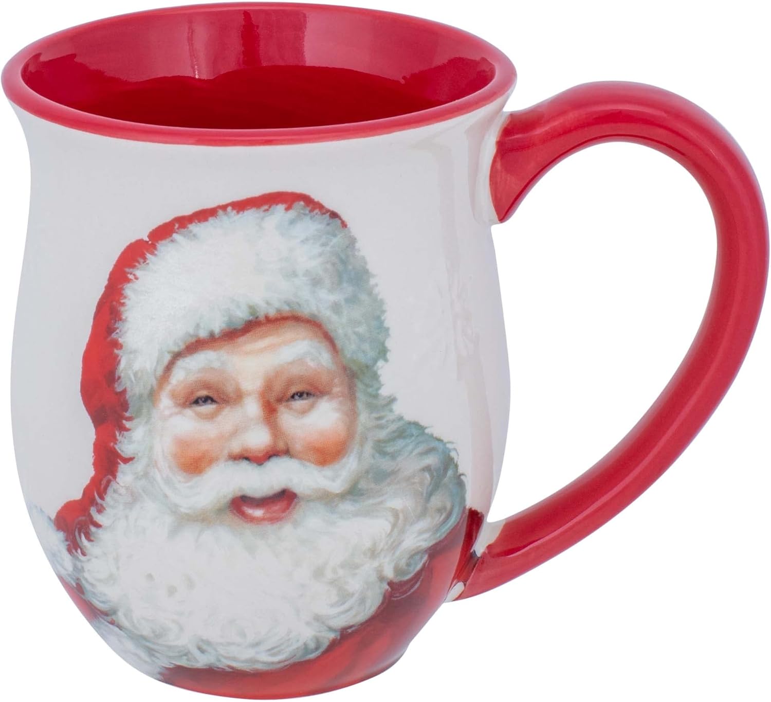 Amazon.com | Demdaco Jolly Red Santa Jingle 20 ounce Stoneware Coffee ...