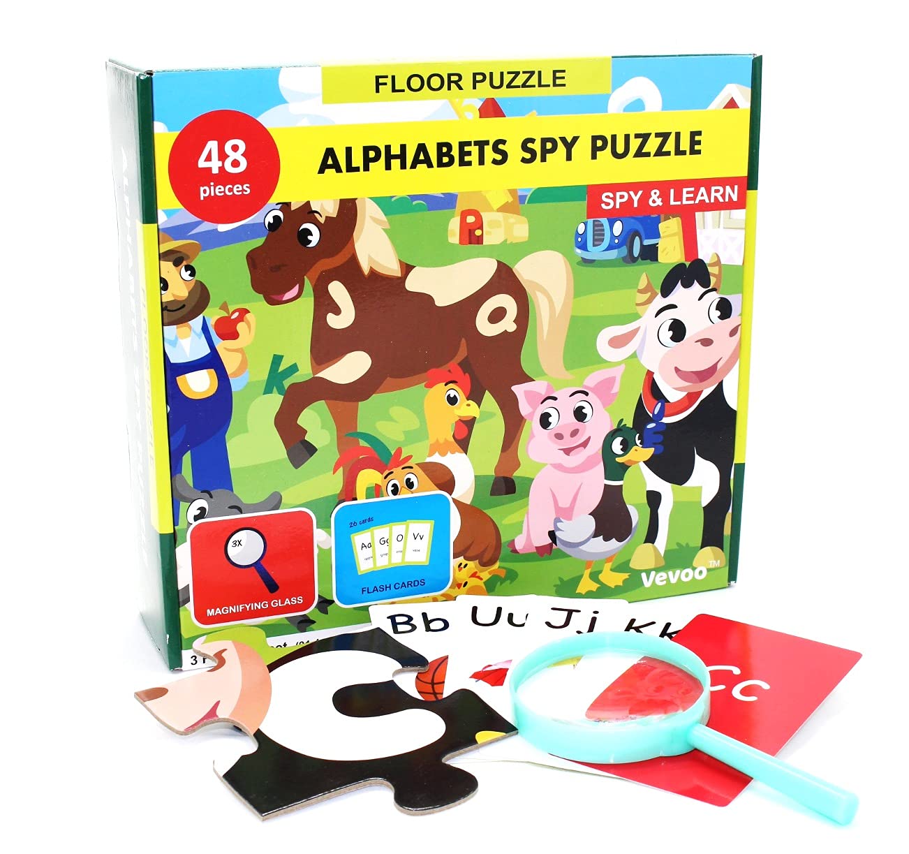 I Spy Alphabet Puzzle With Flashcards And Magnifying Glass 48 ...
