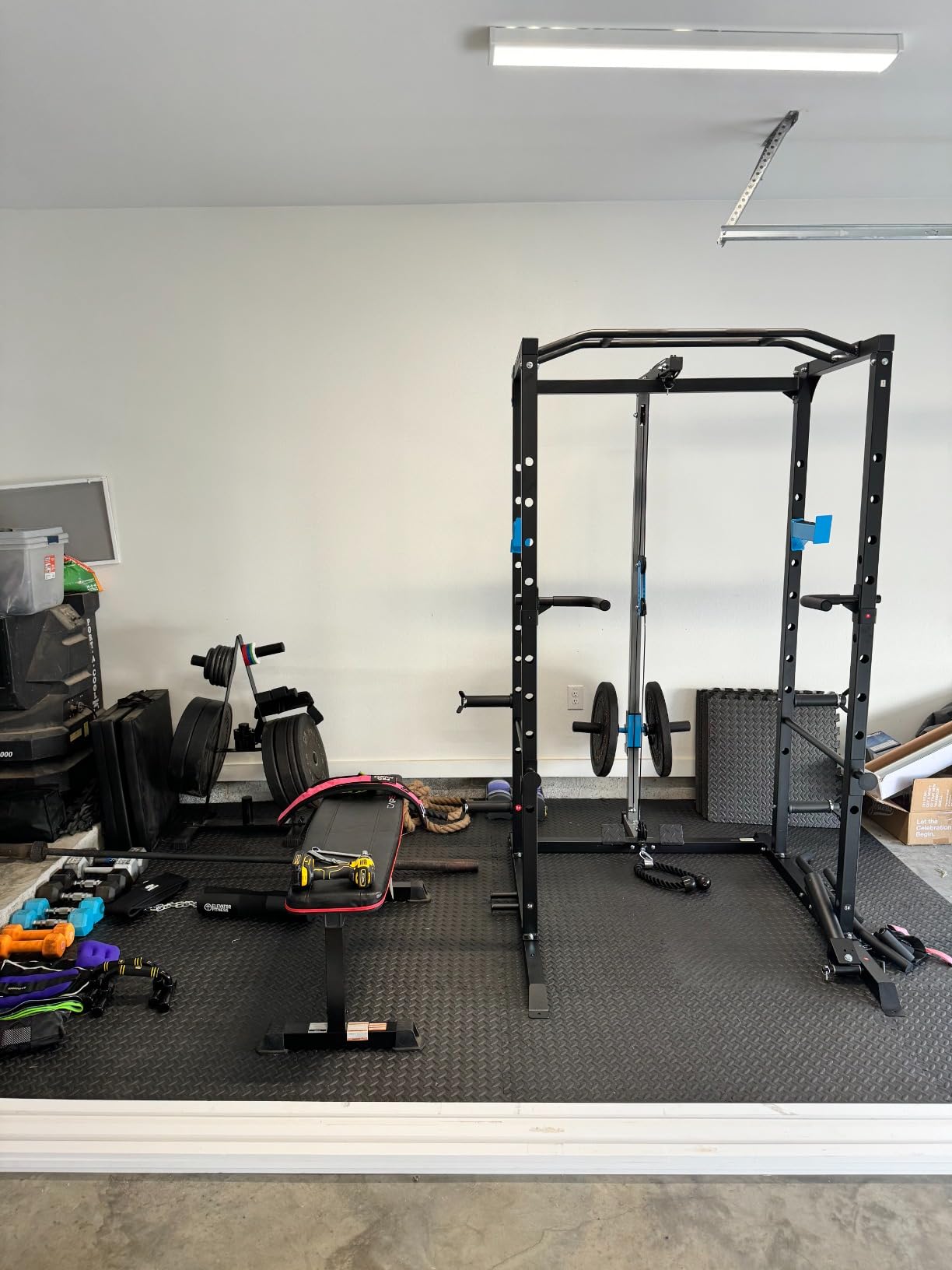 $29/mo - Finance Power Cage, Multi-Functional Power Rack with J-Hooks ...
