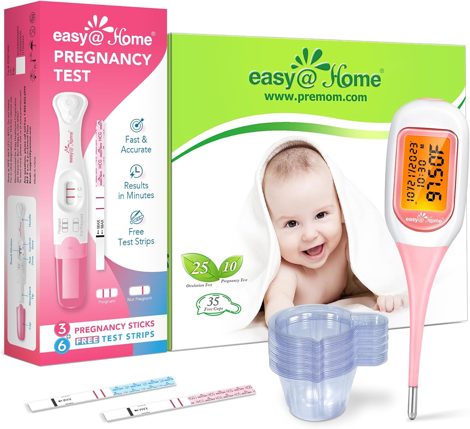 Amazon.com: Easy@Home Pregnancy Test Sticks + 25LH + 10HCG + 35 Urine ...