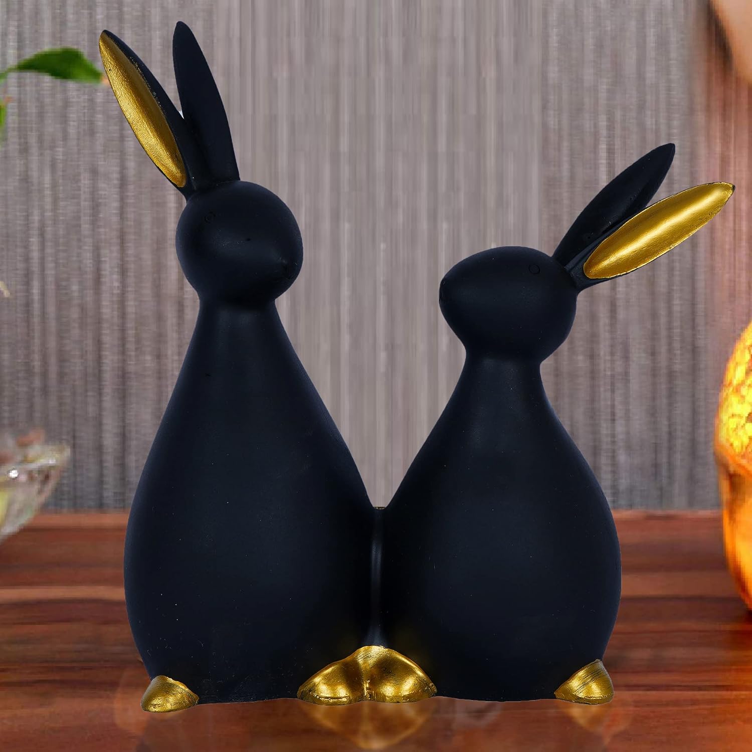 Buy ZART Black Rabbit Cute Pair Showpiece for Home Decor Showpiece ...