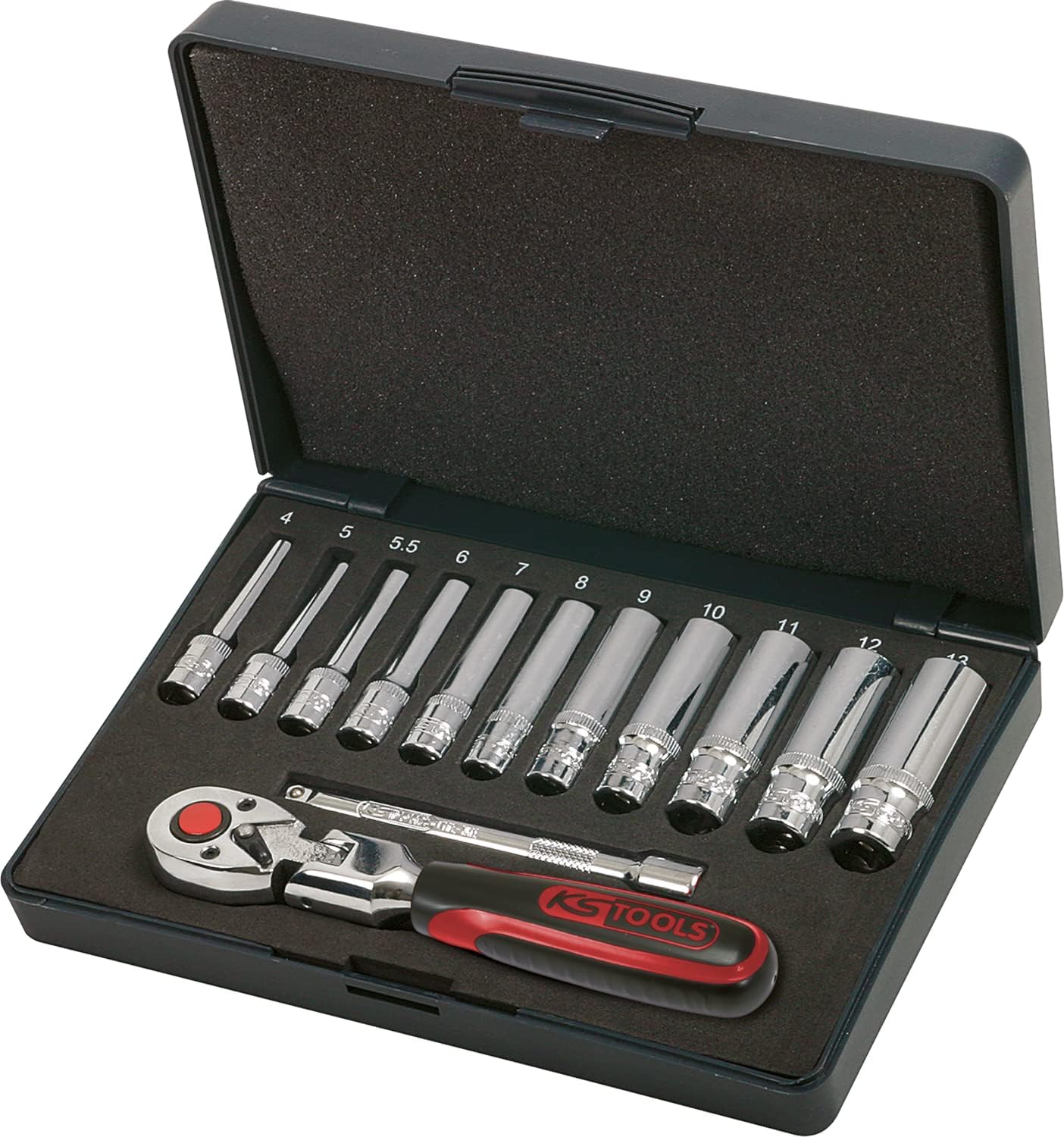 KS Tools 918.0640 Coffret de douilles et mini-cliquet - 1/4 ...