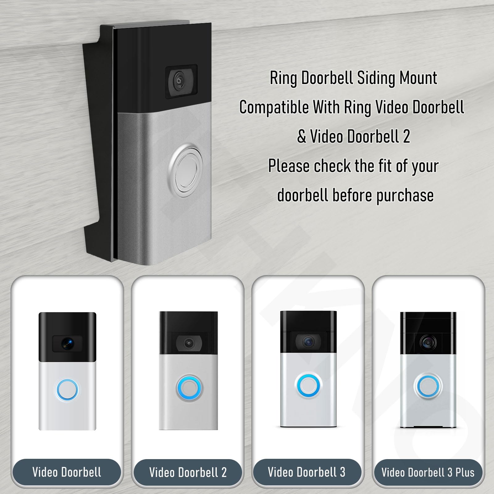 Snapklik.com : AMTHKNO Video Doorbell Vinyl Siding Mounting/Adapter Angle Adjustment Plate W ...