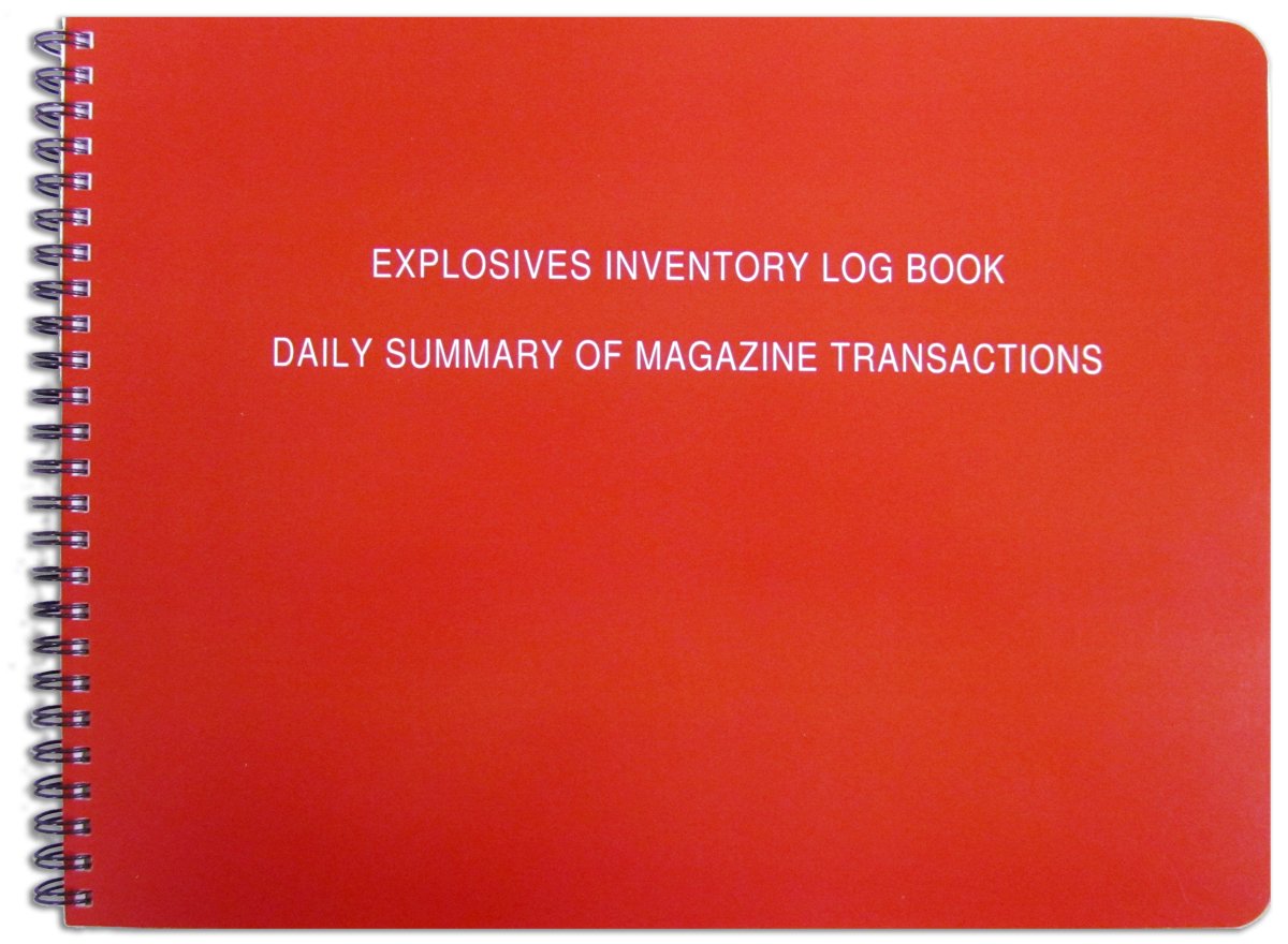 Bookfactory Explosives Inventory Log Book Daily Summary Of Magazine ...